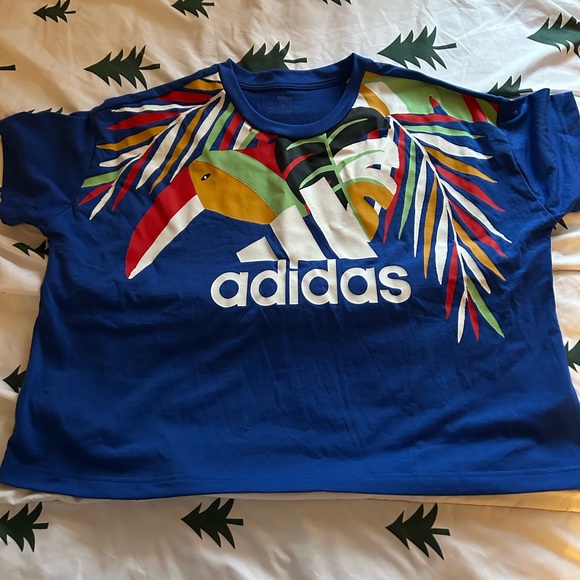adidas | Tops | Adidas Tropical Toucan Print Cropped Tee | Poshmark